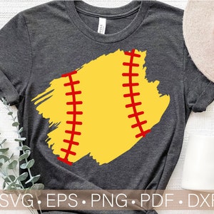 Softball Paint Stroke Svg, Softball Svg Cut File, Softball Splatter Svg ...