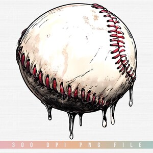 Dripping Baseball Ball Png, Vintage Baseball T-shirt, Mug Png Craft ...