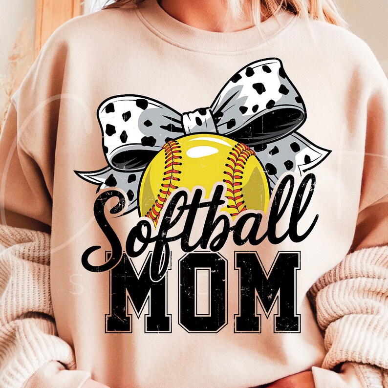 Baseball Mom PNG: Polka Dot Bow Design, Sports Mama (digital Download ...