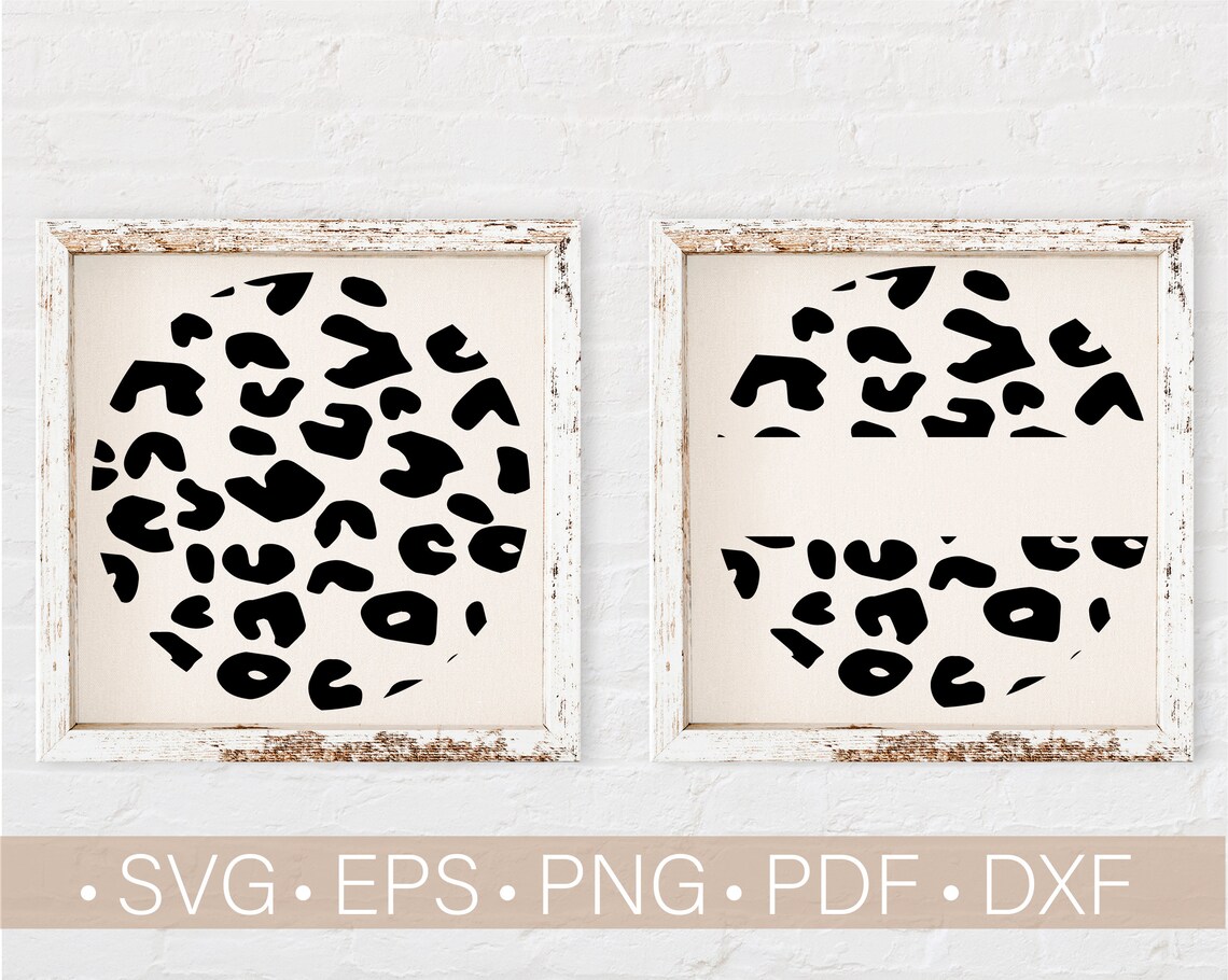 Leopard Circle Svg Leopard Frame Circle Monogram Svg Files - Etsy