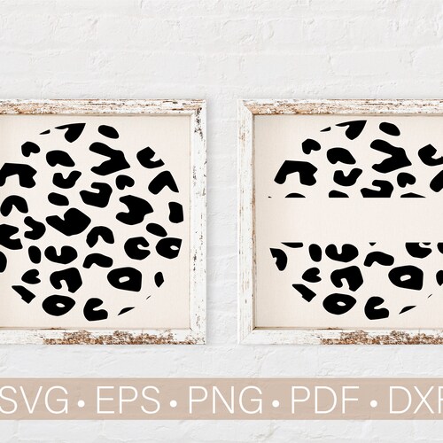 Leopard Circle Svg Leopard Frame Circle Monogram Svg Files - Etsy