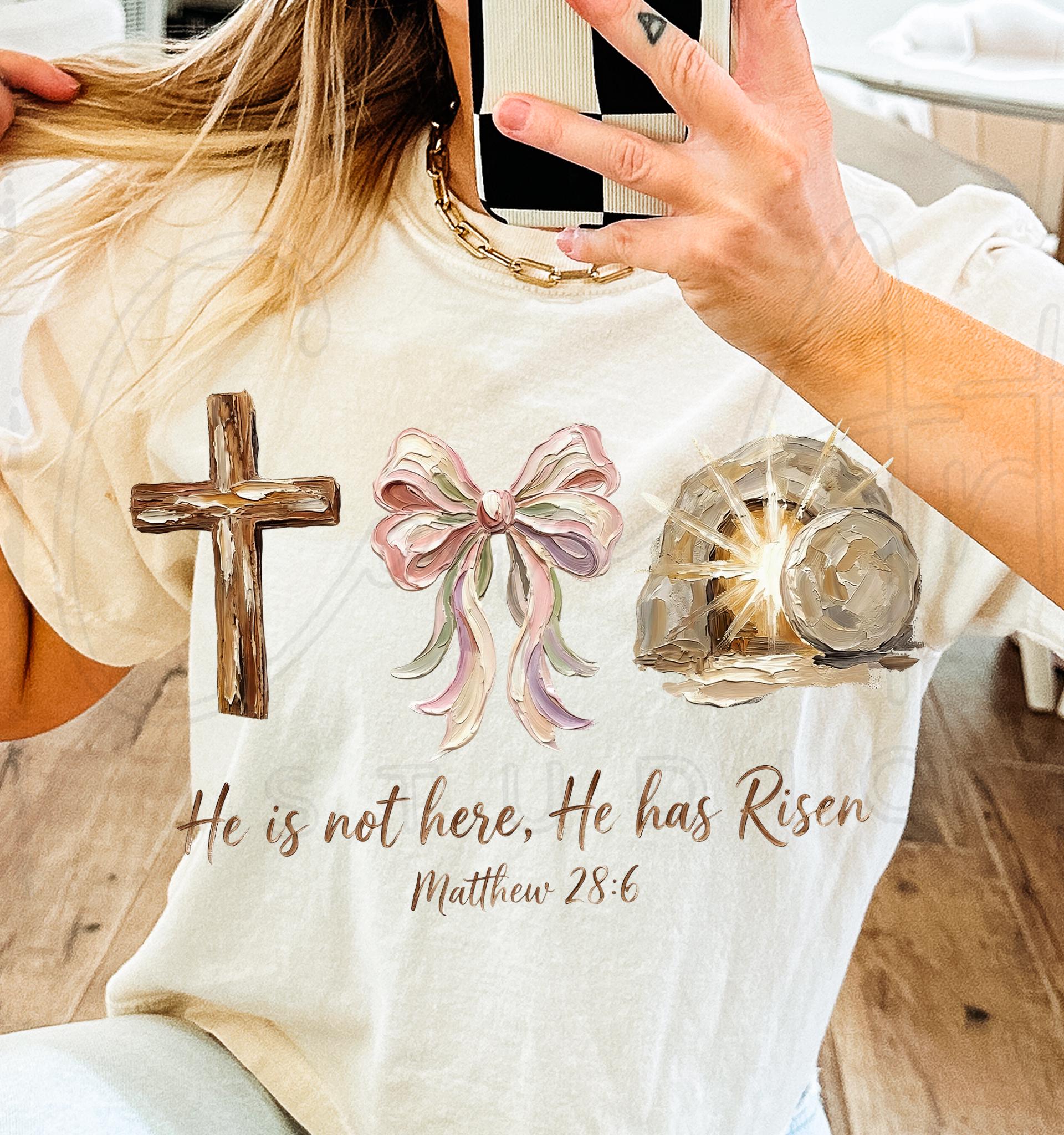 He is Not Here He Has Risen PNG - Vintage Easter & Matthew 28:6 Design ...
