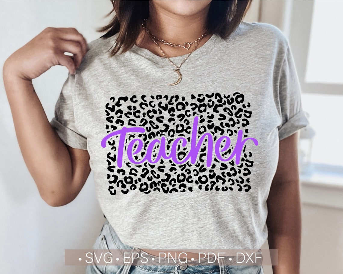 Teacher Svg Teacher Leopard Cheetah Svg Teacher Shirt Svg | Etsy