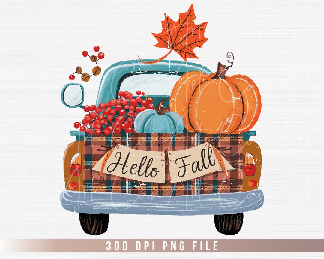 Fall Truck PNG: Autumn Harvest Clipart (digital Download) - Etsy