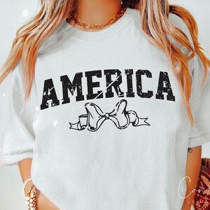 Distressed America Coquette Bow Svg Png, America Coquette Bow Svg USA ...