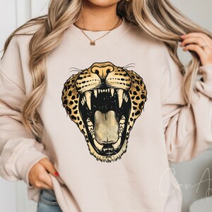 Leopard Vampire Fangs PNG: Retro Halloween Clipart (digital Download ...