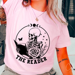 The Reader Svg Png, Book Lover Svg, Book Club, Book Worm Svg, Skeleton ...
