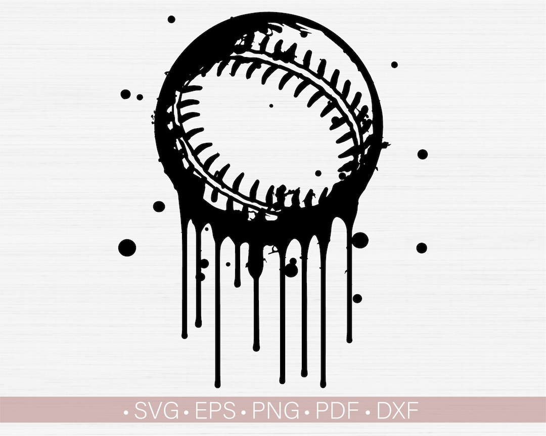 Dripping Baseball Svg Png, Baseball Ball Svg, Softball Svg, Distressed ...