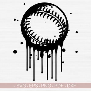 Dripping Baseball Svg Png, Baseball Ball Svg, Softball Svg, Distressed ...