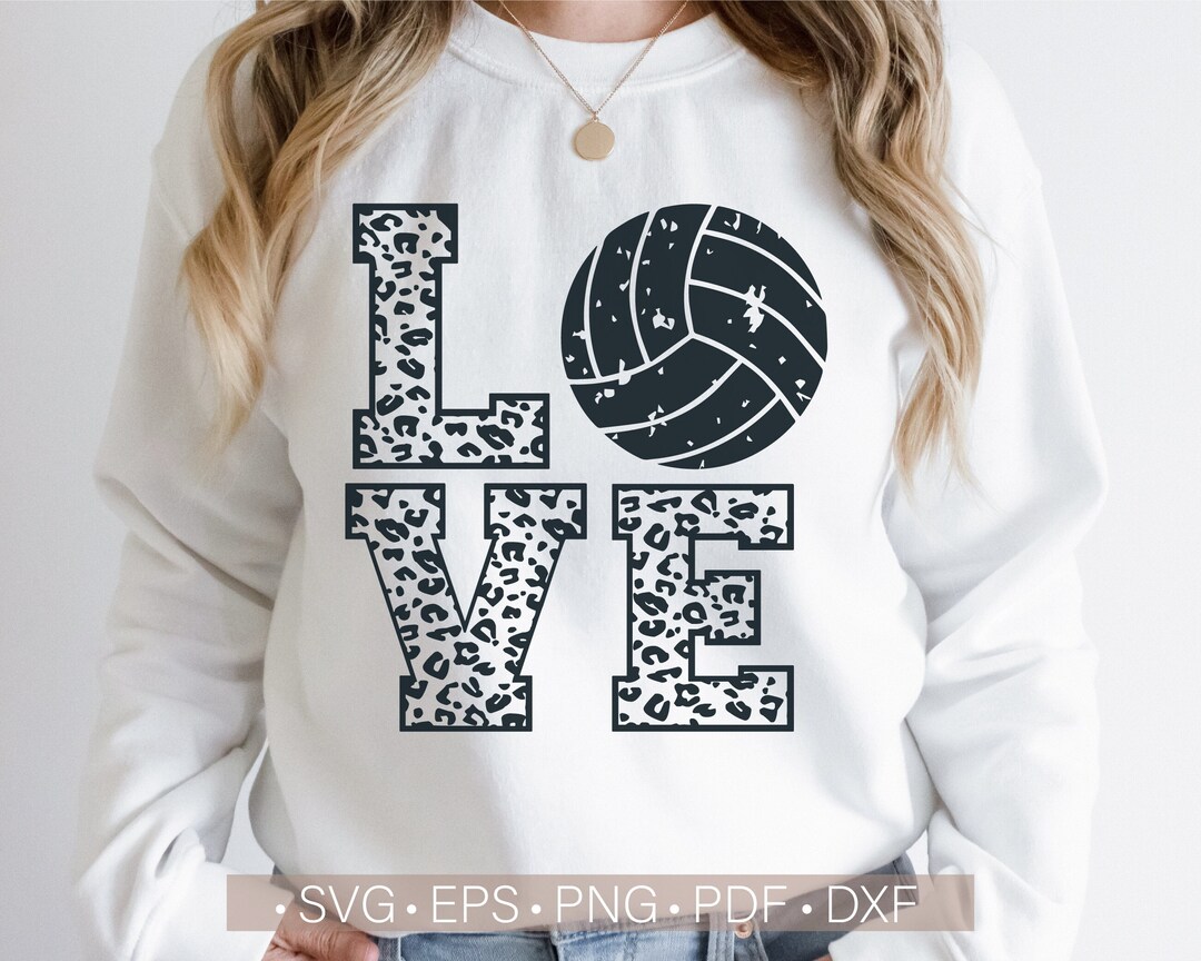 Love Volleyball Svg,volleyball Mom Svg, Leopard Print Volleyball Svg ...