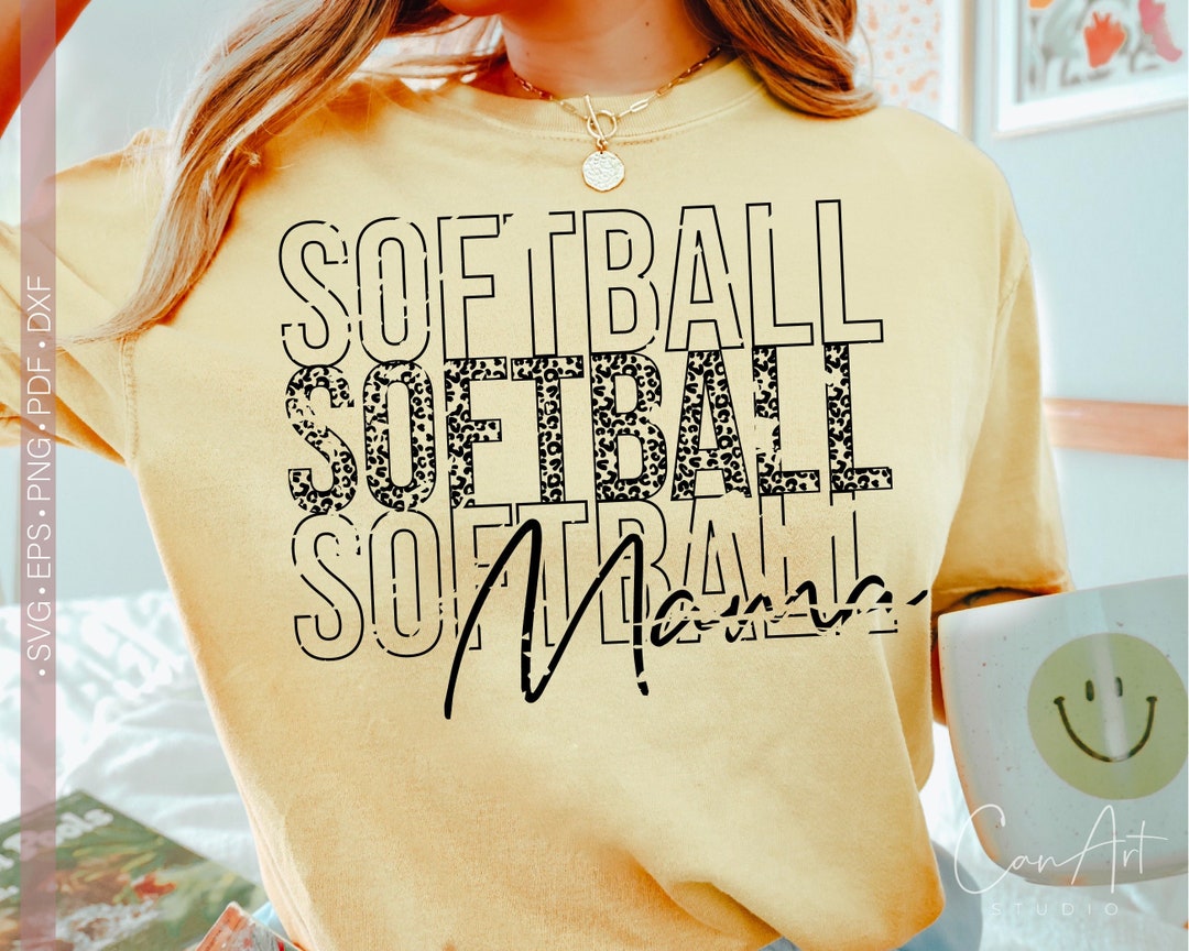 Softball Mama Svg Png, Leopard Print, Distressed - Grunge Softball Mom ...
