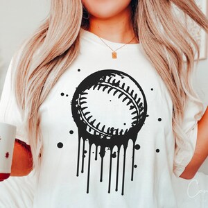 Dripping Baseball Svg Png, Baseball Ball Svg, Softball Svg, Distressed ...