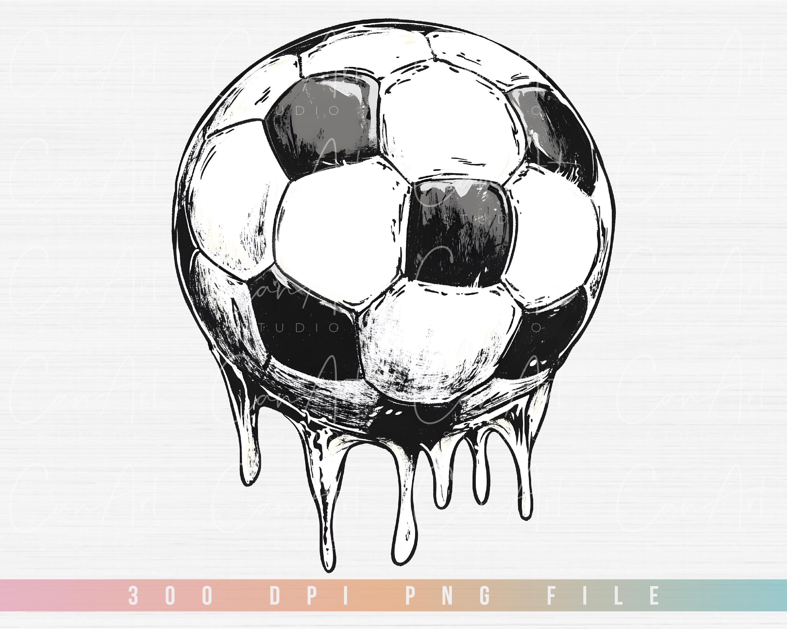 Dripping Soccer Ball PNG: Vintage Sublimation Design (digital File) - Etsy