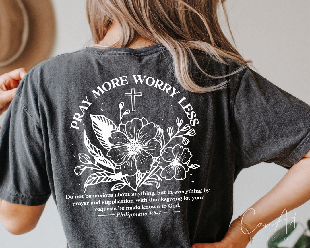 Orar más Preocuparse Menos Svg Png, SVG inspirador, Svg cristiano, Svg ...
