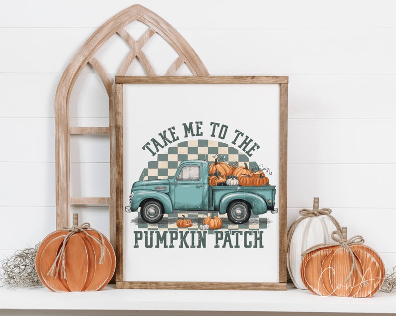 Fall Truck Pumpkin Patch PNG: Autumn Harvest Clipart (digital Download ...