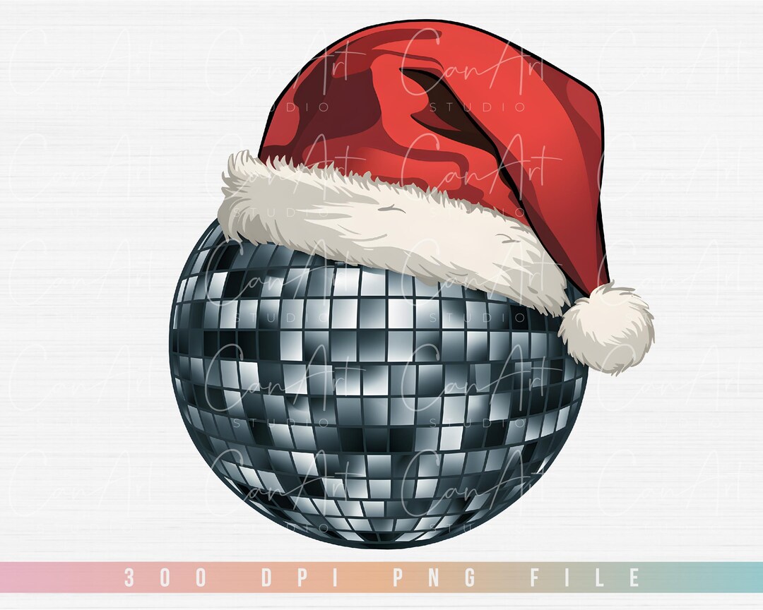 Retro Christmas Disco Ball PNG, Digital Download for Holiday Decor ...