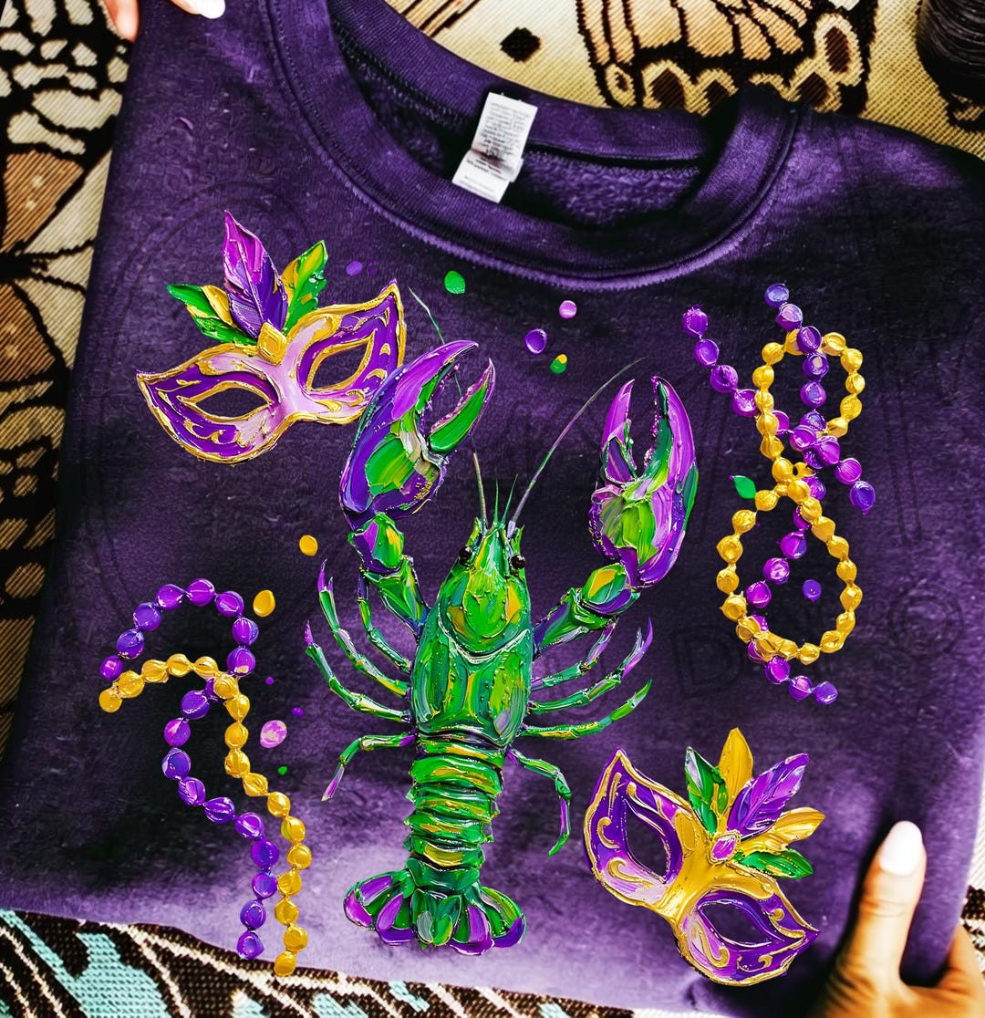 Lagostins de Mardi Gras em estilo preppy PNG | Design para sublimação ...