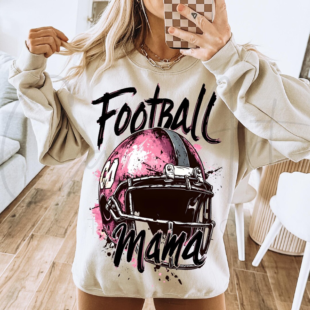Football Mama PNG, Pink Grunge Helmet Shirt Graphic, Game Day ...