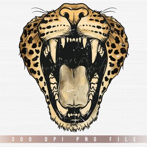 Leopard Vampire Fangs PNG: Retro Halloween Clipart (digital Download ...