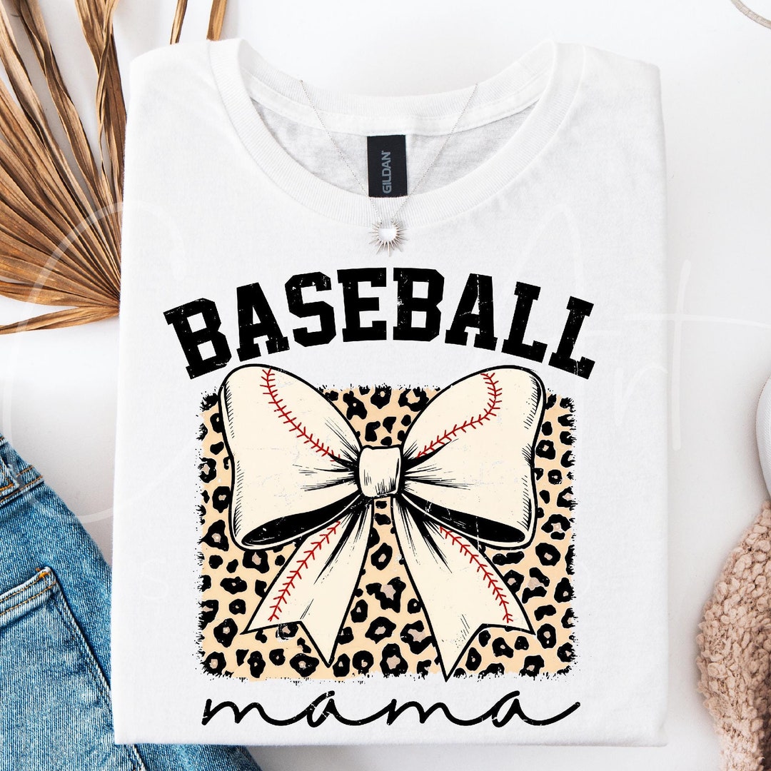 Baseball Mama Leopard Bow PNG: Sports T-shirt Design (digital File) - Etsy