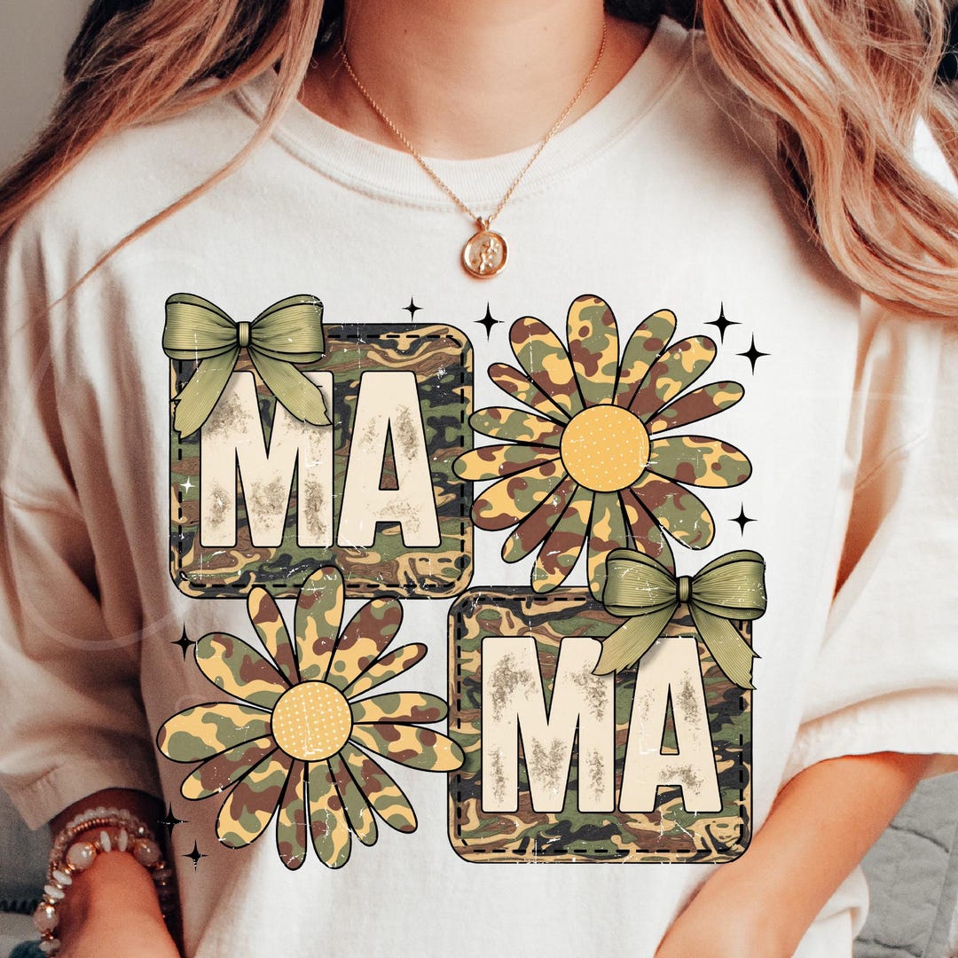 Camo Mama PNG: Distressed Camouflage Print for Mom Life (digital ...