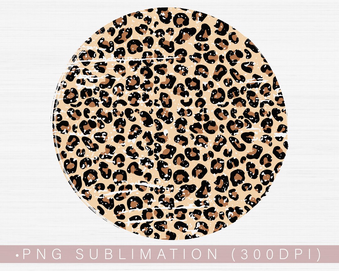 Distressed Leopard Circle Background Png, Cheetah Grunge Sublimation or ...