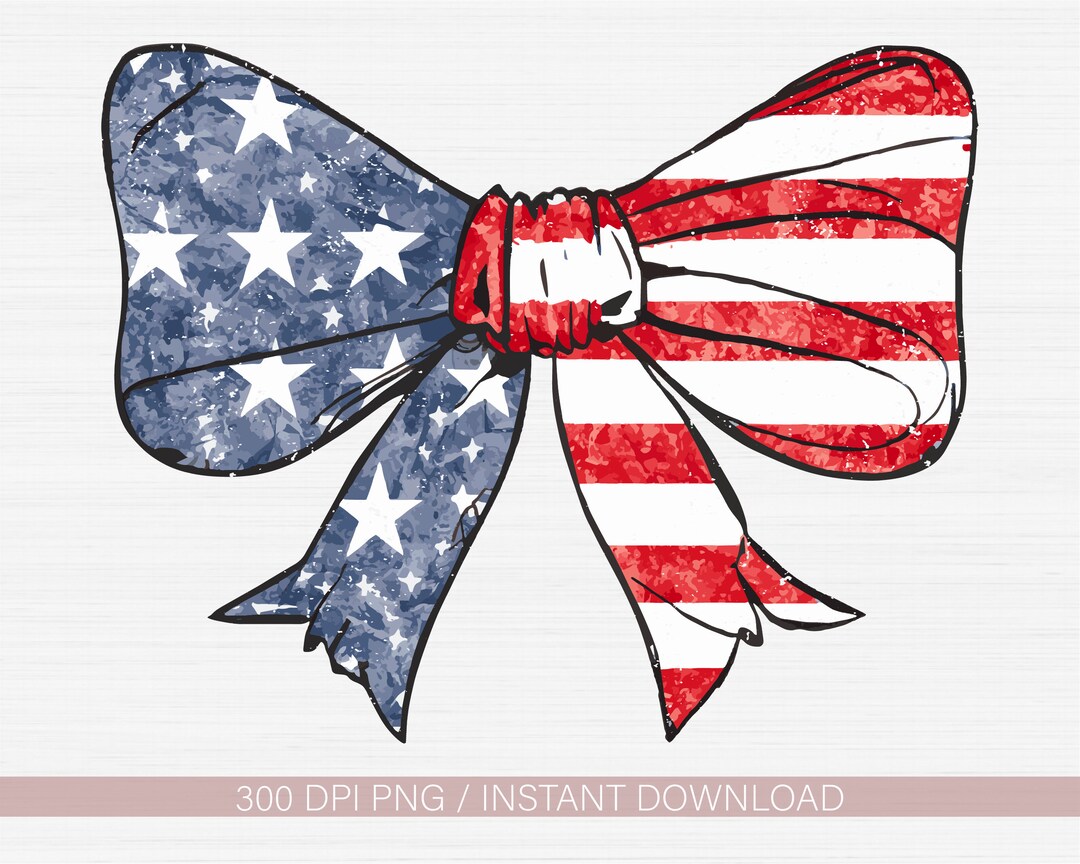 Coquette Bow Png, Patriotic Png, 4th of July Png, American Celebration ...