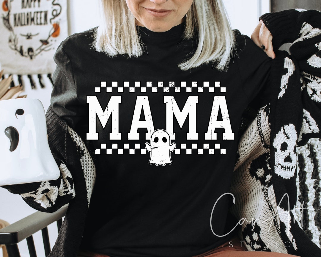 Retro Halloween Mama Ghost PNG: Spooky Mom Life Design (digital File ...