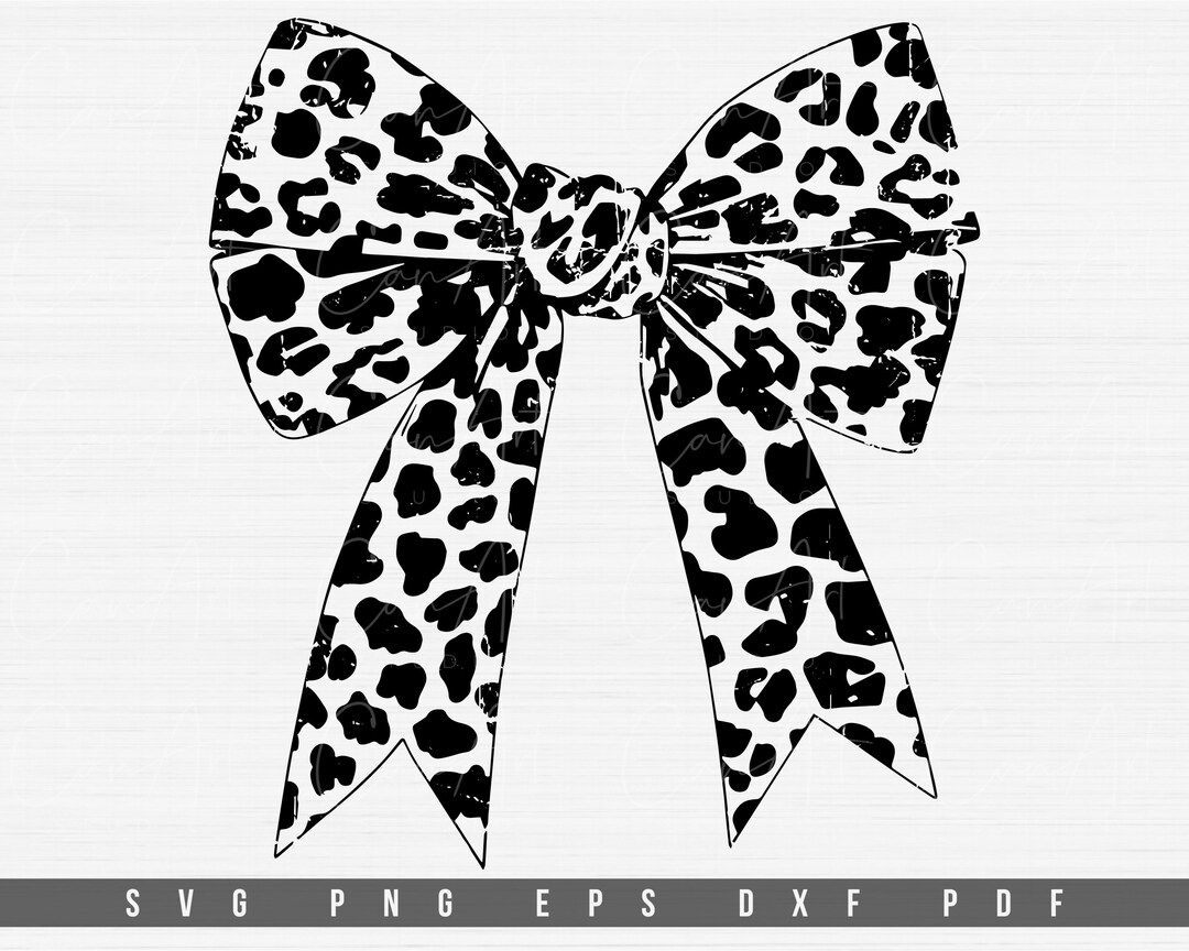 Leopard Print Bow SVG: Coquette Ribbon Cut File (Digital Download ...