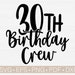 30th Birthday Crew Svg Cut File,thirty Birthday Svg,30th Birthday Crew ...