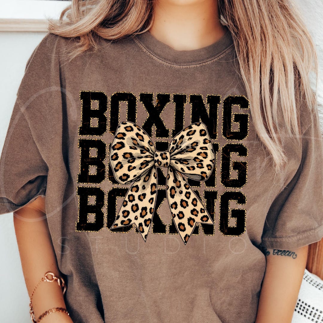 Leopard Print Boxing PNG, Cheetah Bow Boxing Sublimation, Fierce Sports ...
