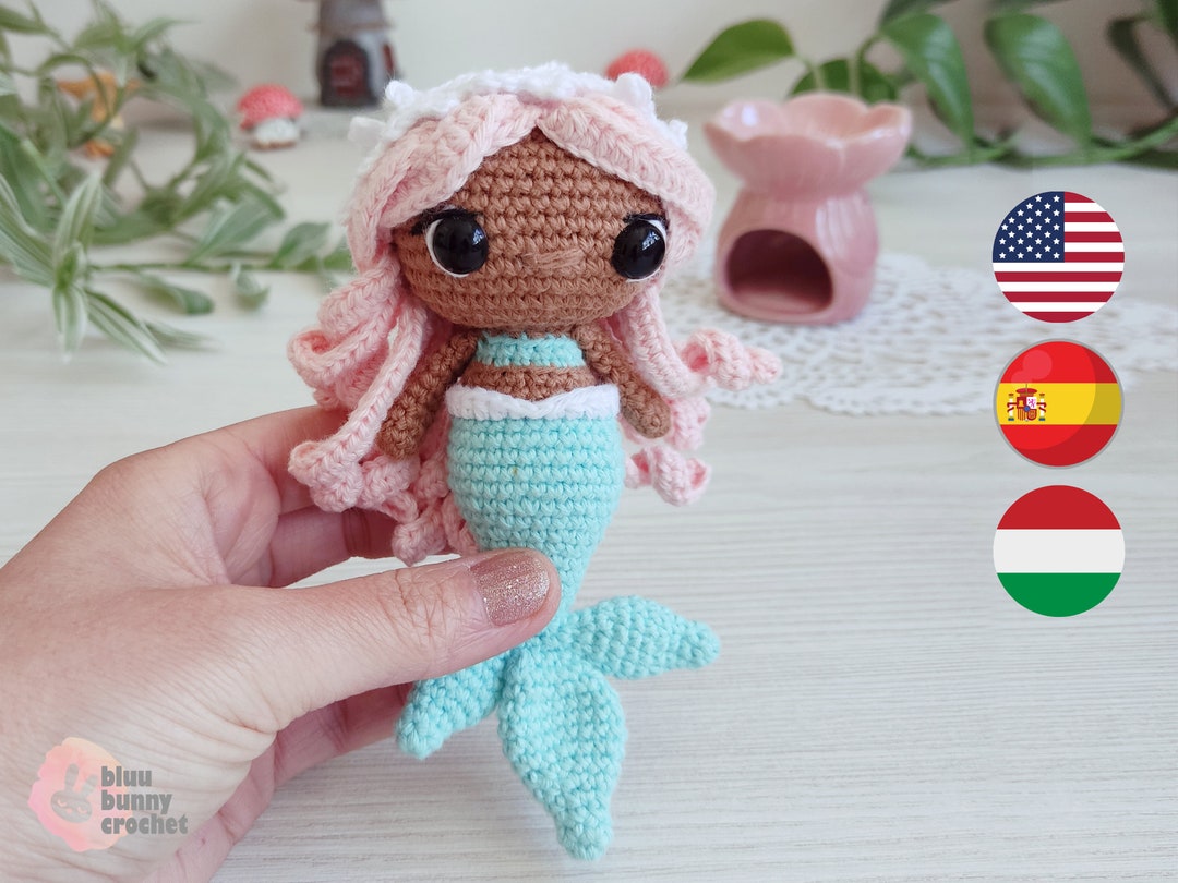 Mini Mermaid Crochet Doll Pattern: Mayla Amigurumi (5 Inches) (PDF ...