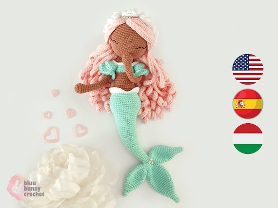 Crochet Mermaid Pattern MEDIUM Size Eng/esp/hun Mermaid - Etsy