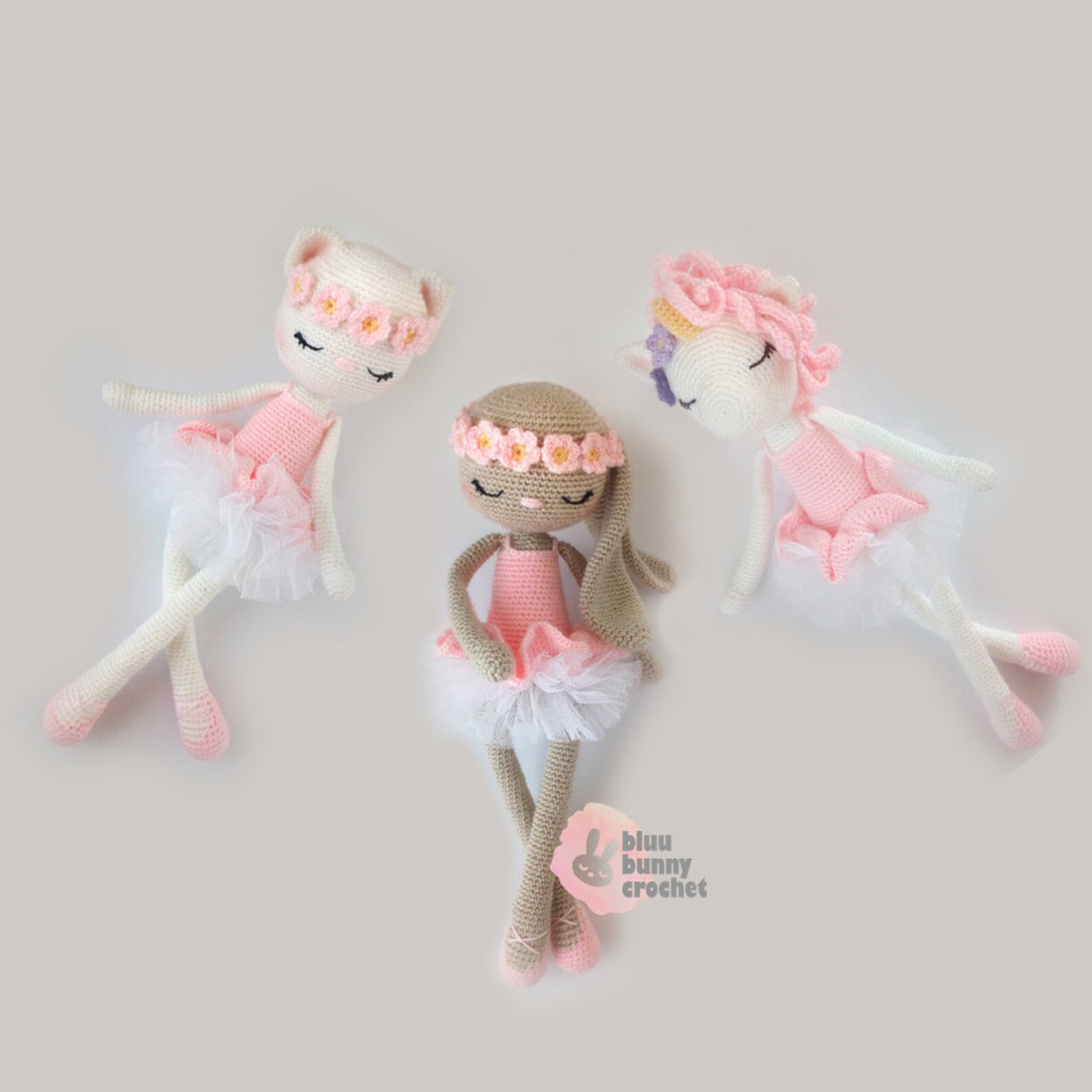 Ballerina Crochet Doll Pattern Pack 3in1 145 Inches 37cm | Etsy