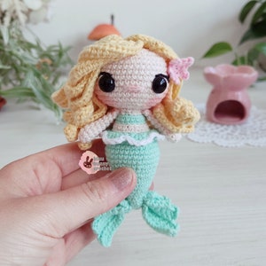 Mini Mermaid Crochet Doll Pattern PACK 5in1, Size-eng/esp/hun- Mermaid ...