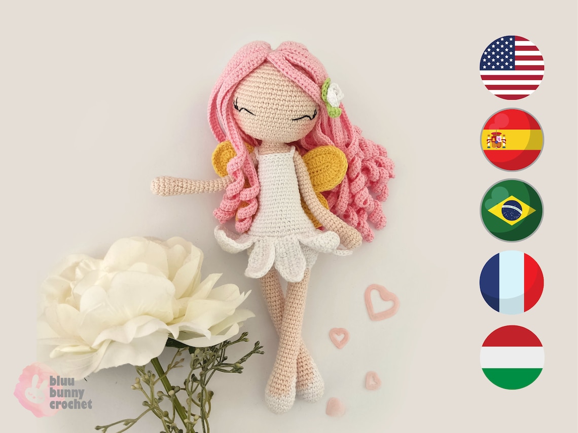 Flower Fairy Doll Crochet Pattern MEDIUM - Etsy