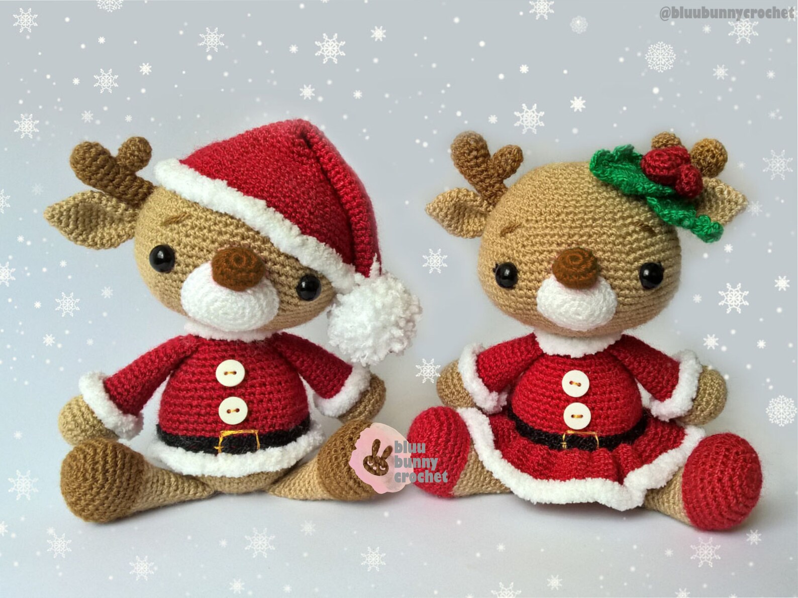 Amigurumi Reindeer Crochet Pattern Set of 2 Crochet Deer - Etsy