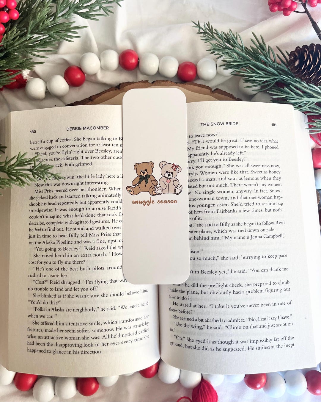 Snuggle Season Teddy Bear Bookmark - Etsy