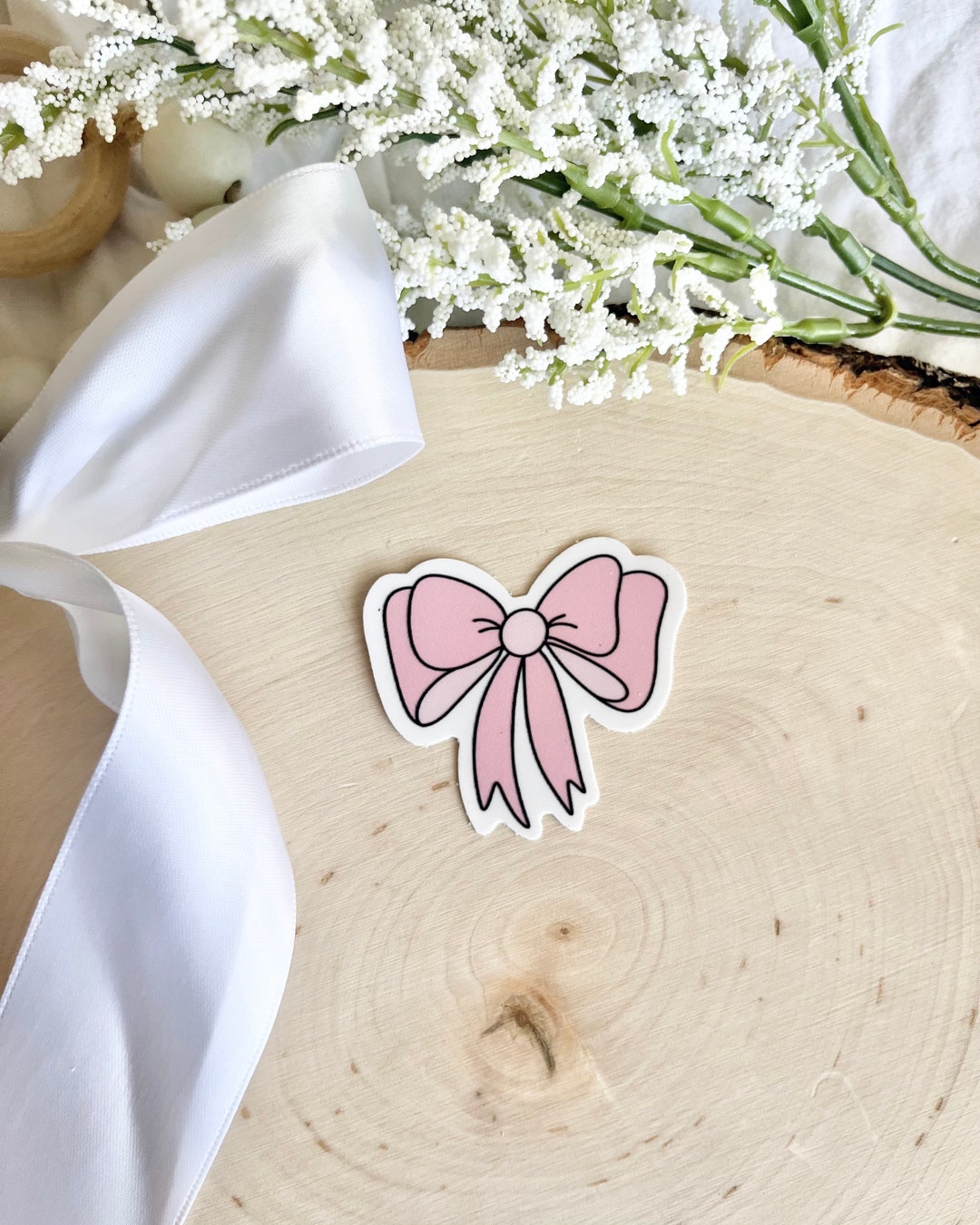 Pink Bow Sticker - Etsy