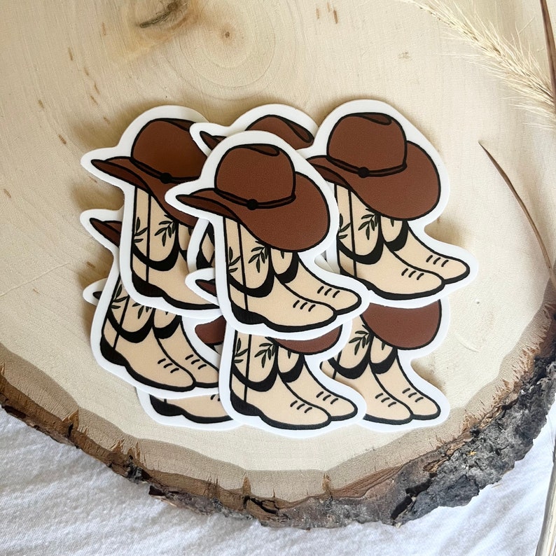 Cowboy Boots Sticker - Etsy