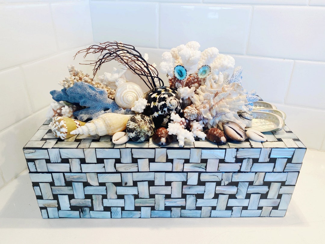 Custom Seashell Jewelry Box, Seashell Art, Decorative Box, Shell Art ...