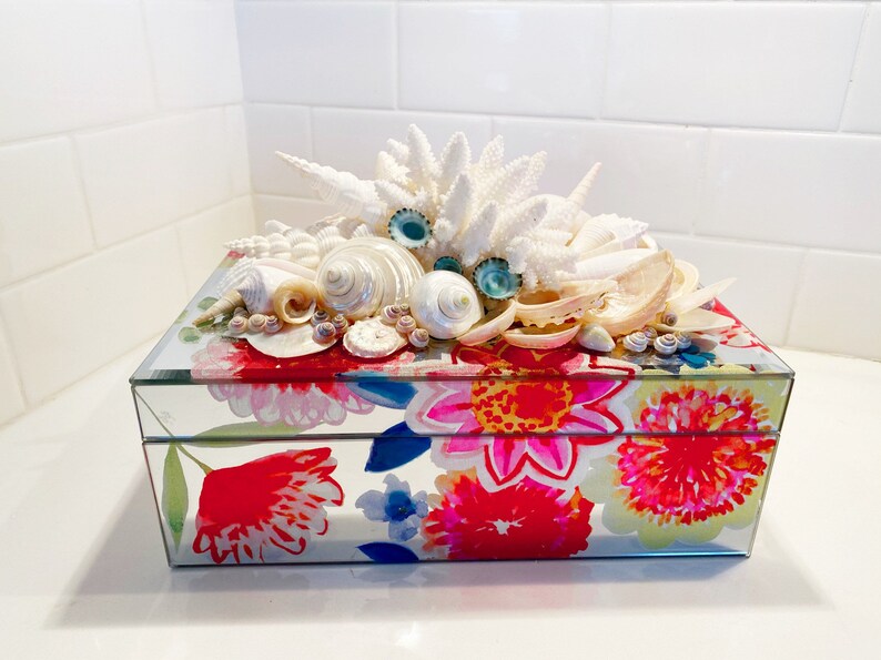 Custom Seashell Jewelry Box, Seashell Art, Decorative Box, Shell Art ...