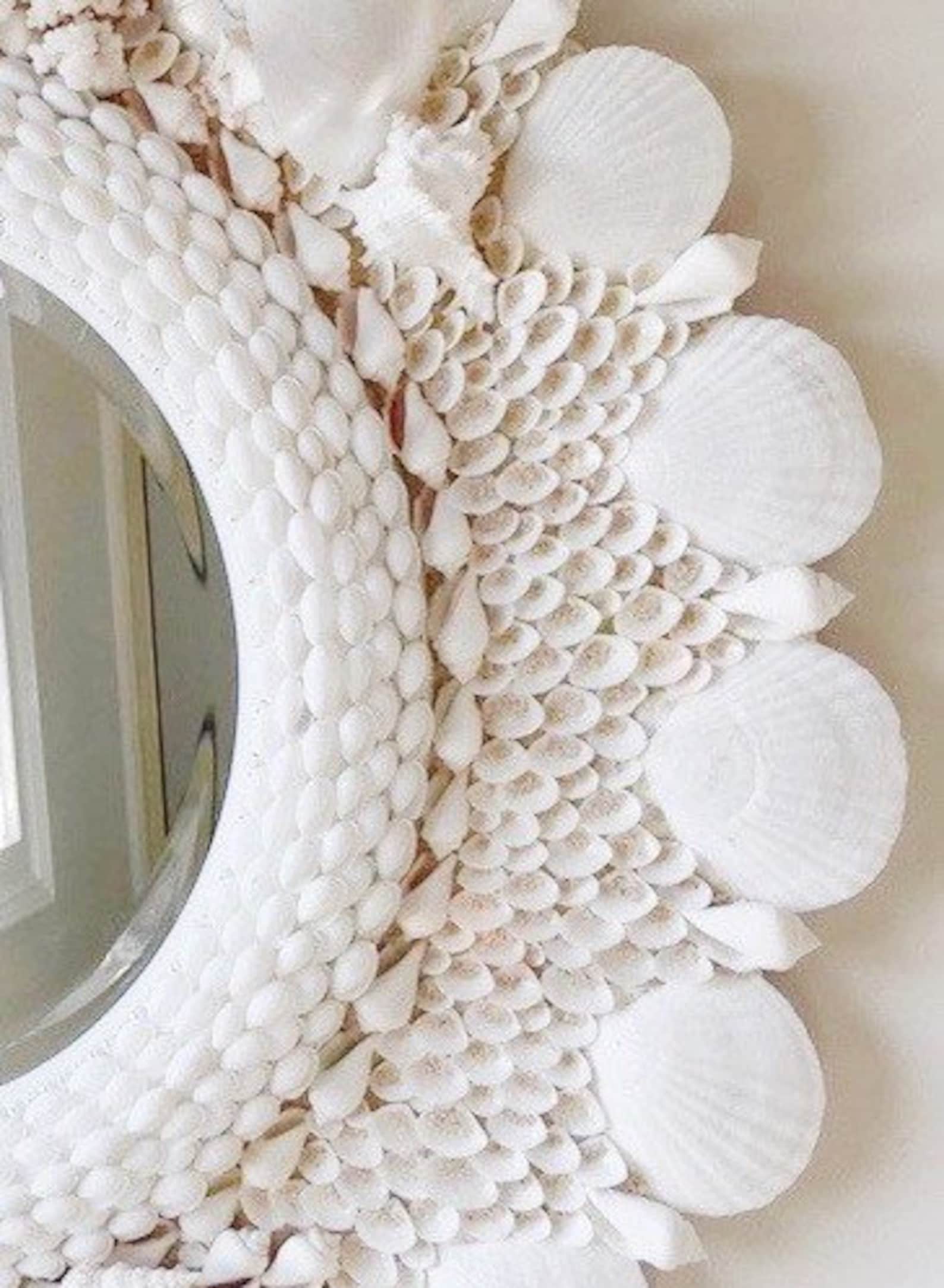 Seashell Mirror, Seashell Art, Hanging Shell Mirror, Shell Art, Coastal ...