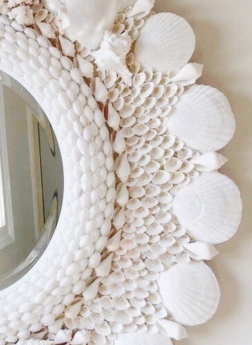 Seashell Mirror, Seashell Art, Hanging Shell Mirror, Shell Art, Coastal ...