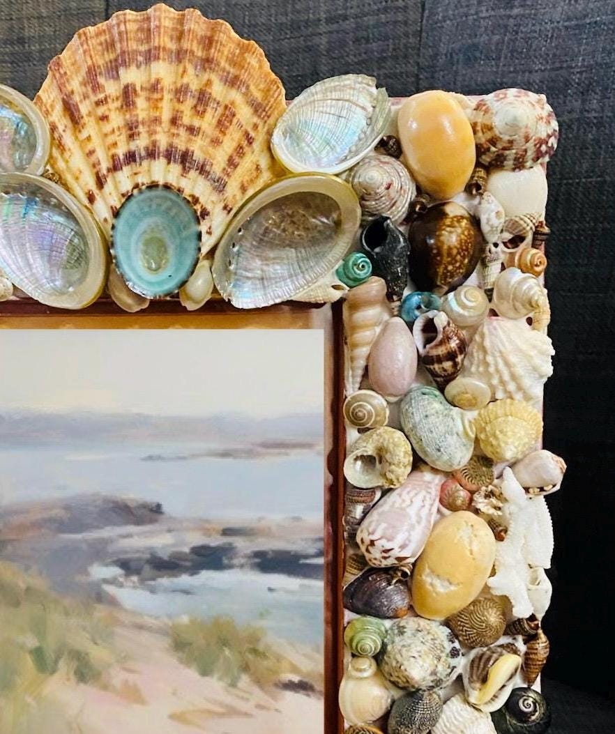 Seashell Picture Frame, Seashell Art, Decorative Shell Frame, Shell Art ...