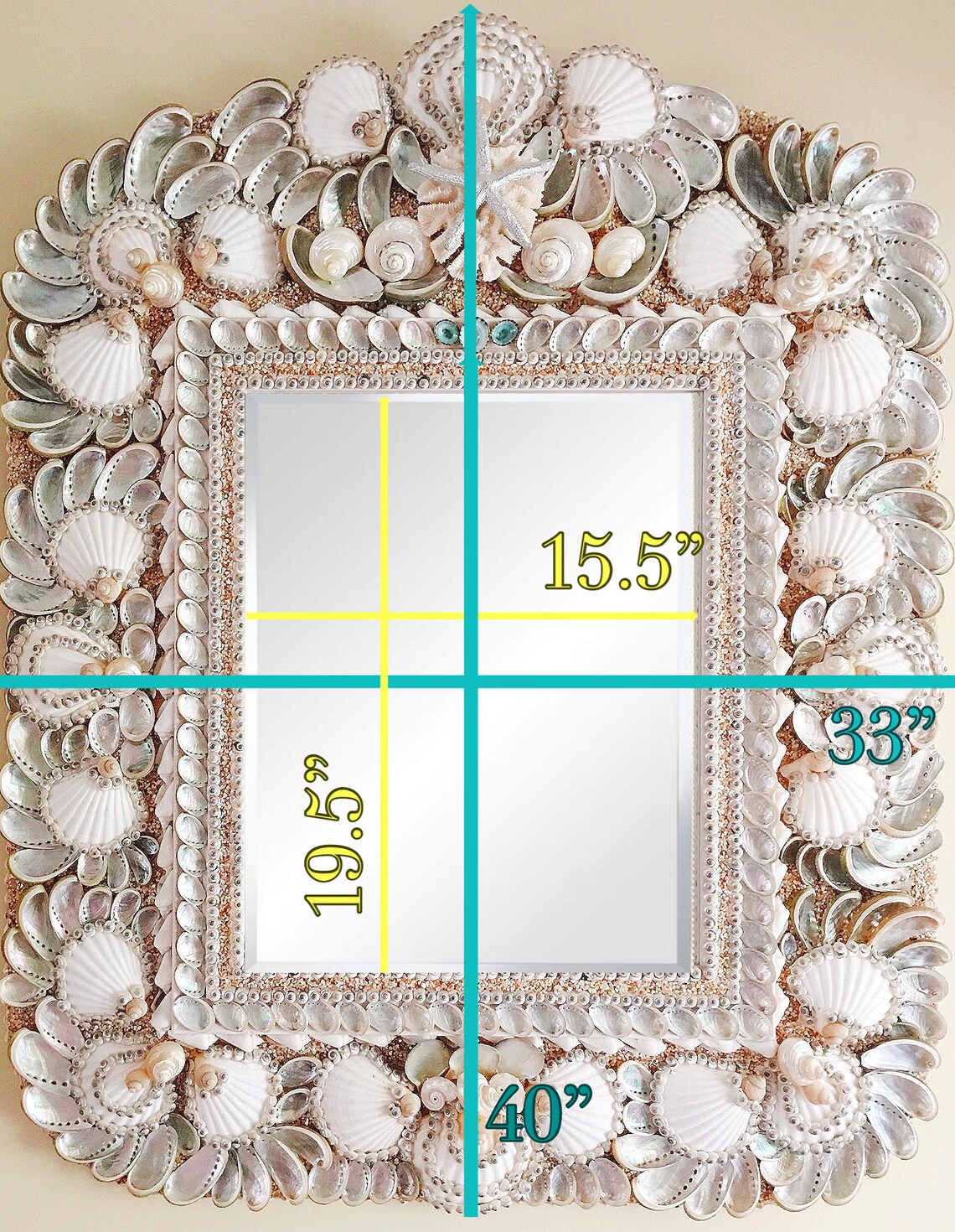 Seashell Mirror Seashell Art Hanging Shell Mirror Shell - Etsy