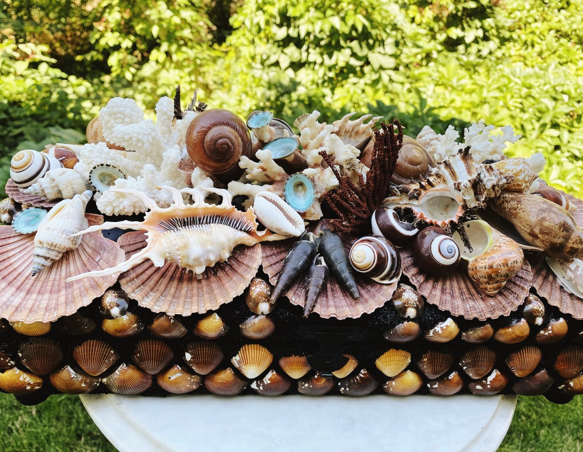 Custom Seashell Jewelry Box, Seashell Art, Decorative Box, Shell Art ...