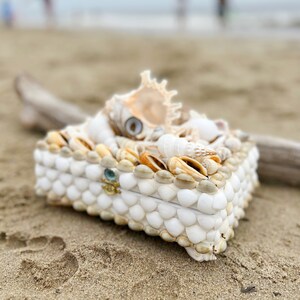 Custom Seashell Jewelry Box, Seashell Art, Decorative Box, Shell Art ...