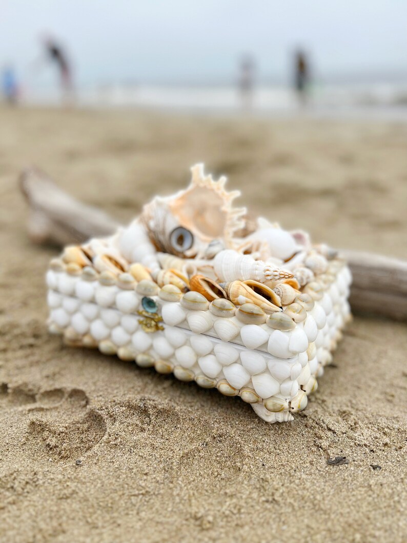 Custom Seashell Jewelry Box, Seashell Art, Decorative Box, Shell Art ...