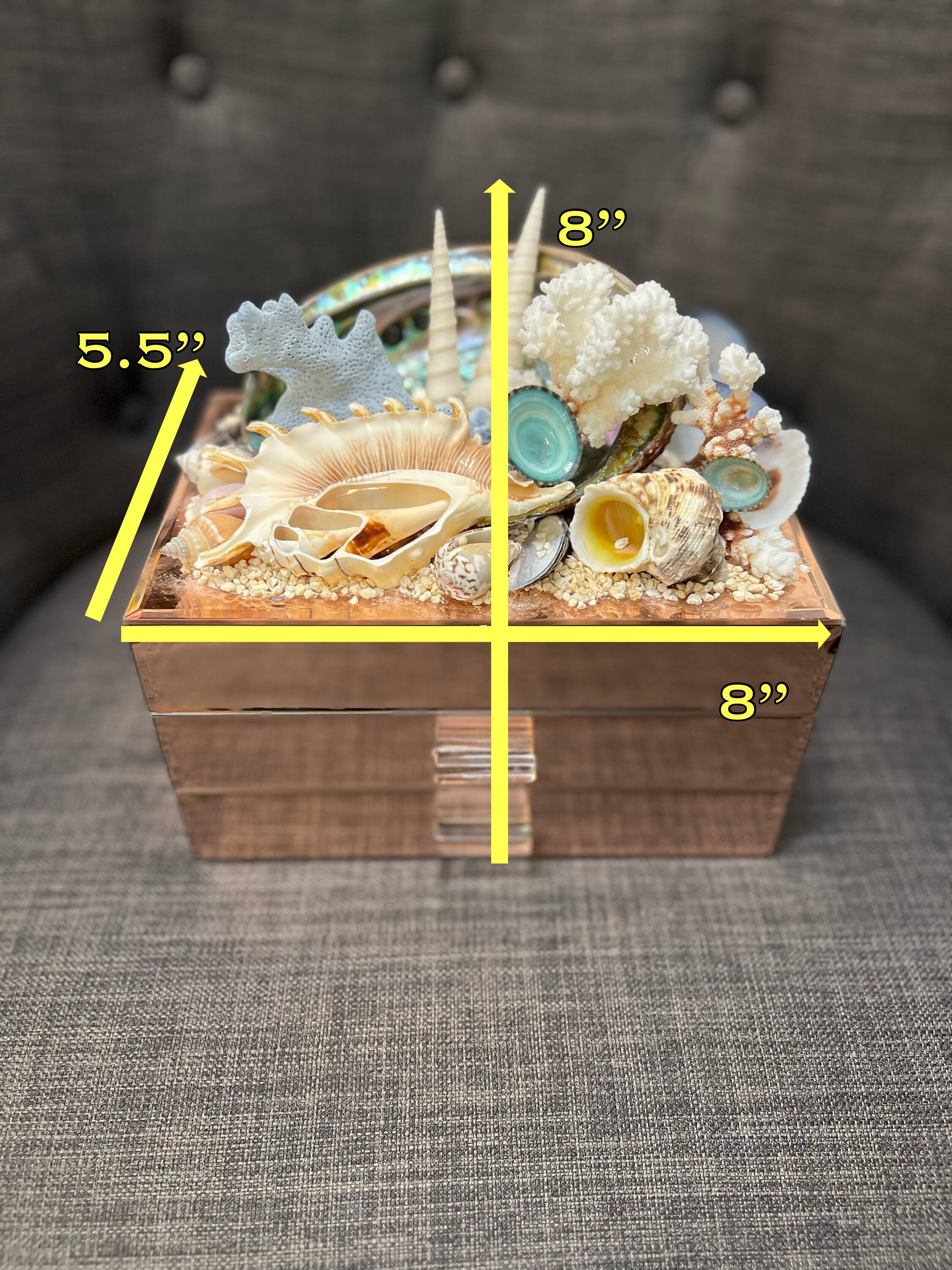 Custom Seashell Jewelry Box, Seashell Art, Decorative Box, Shell Art ...